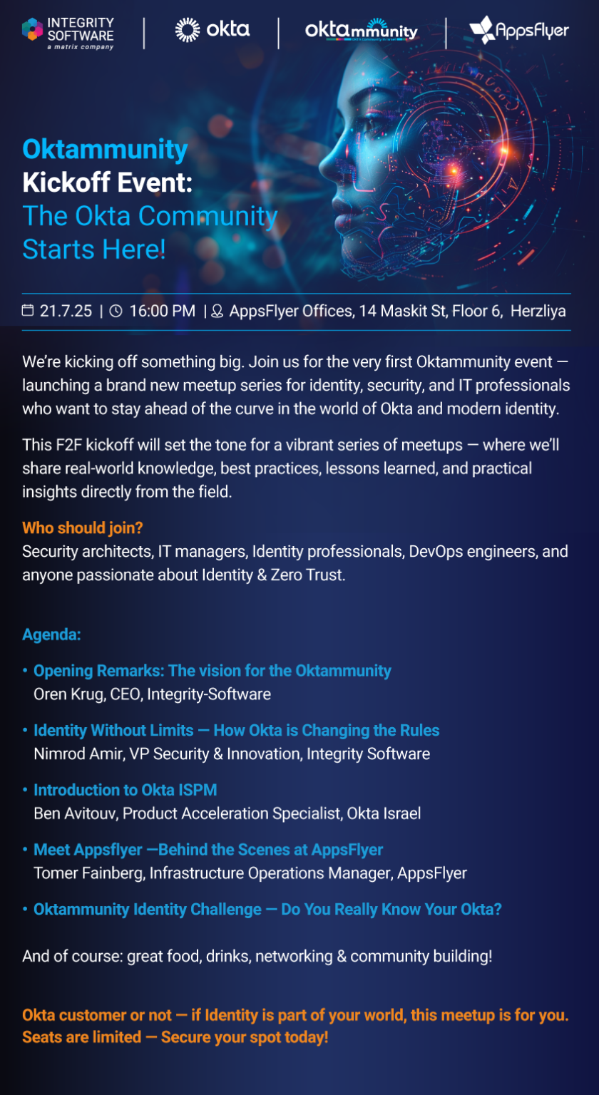 Oktammunity First Meetingt אירועים - Integrity Software